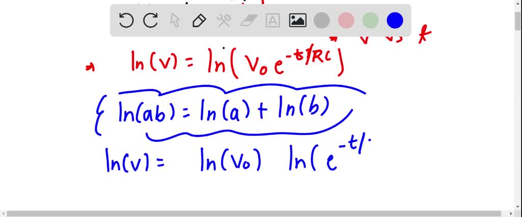 SOLVED: RC Circuit To plot the equation Vt = v0e^(-t/RC) so that the ...