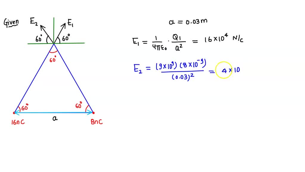 SOLVED: 10- Three charges are located at the vertices of a right ...