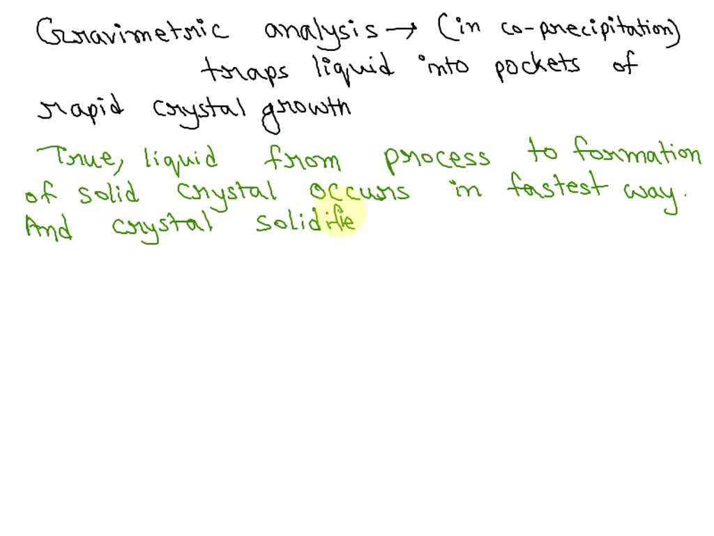 SOLVED: Co-precipitation by mixed crystal formation in gravimetric ...