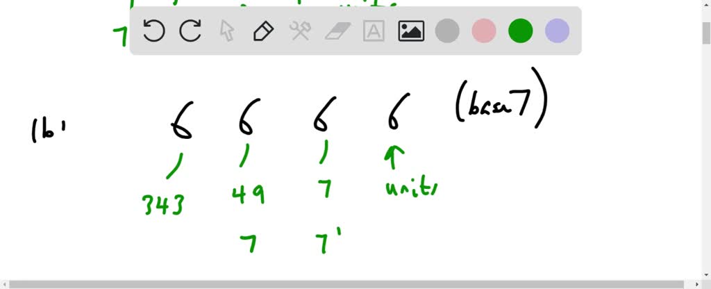 SOLVED: (a) What is the decimal representation of (10000)7? (b) What is ...