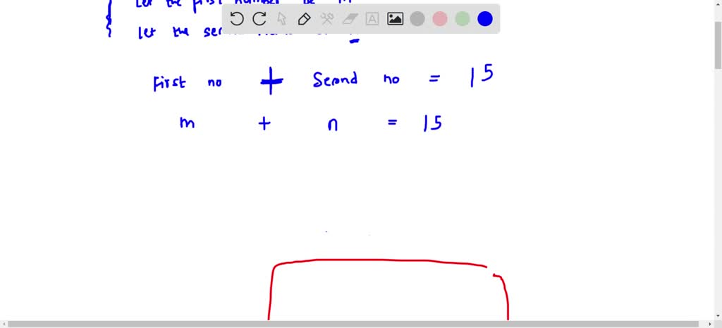 SOLVED: The sum of two numbers is fifteen One number is three less than ...