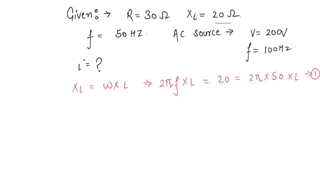 SOLVED: A coil has resistance 30 ohm and inductive reactance 20 ohm at 50Hz frequency. If an ac ...