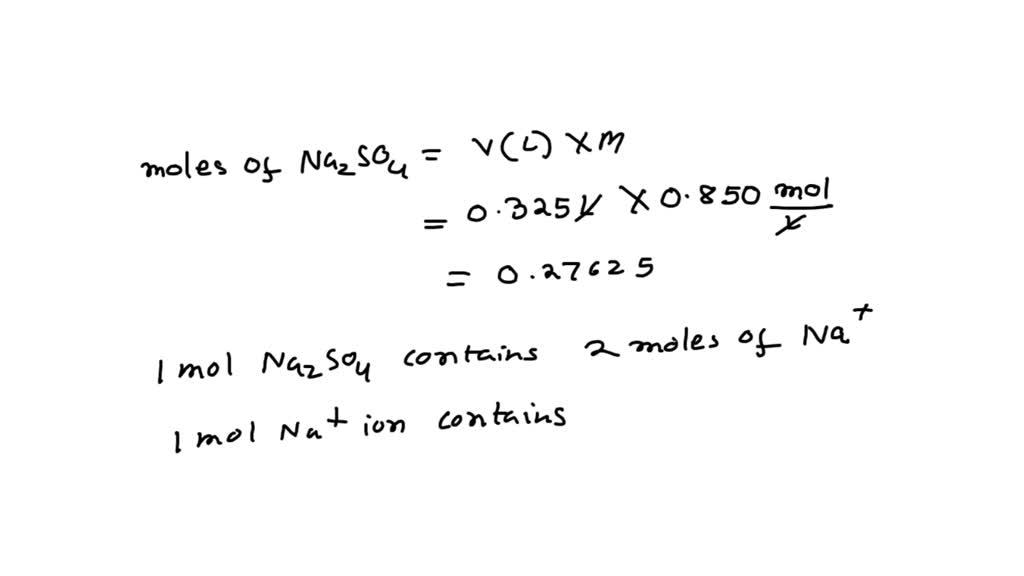 How many sodium ions (Na+) are present in 325 mL of 0.850 M Na2SO4?