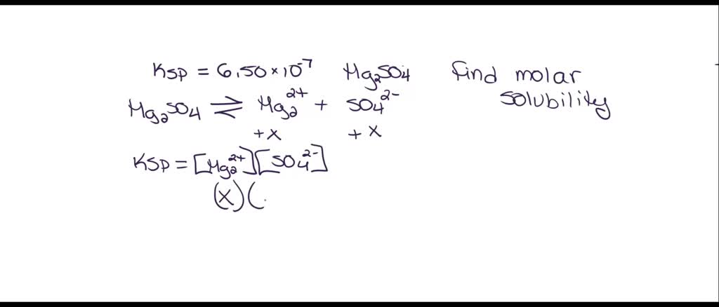 SOLVED: The solubility product constant (Ksp) of Hg2SO4 is 6.50 × 10-7 ...