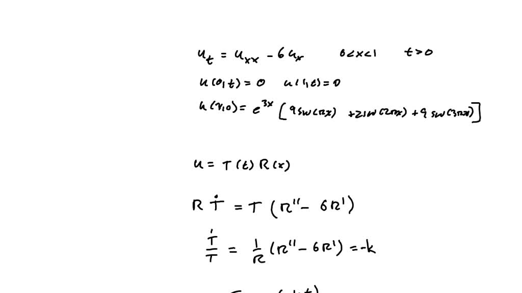 SOLVED: Consider the equation ut=uxx−6ux, 0