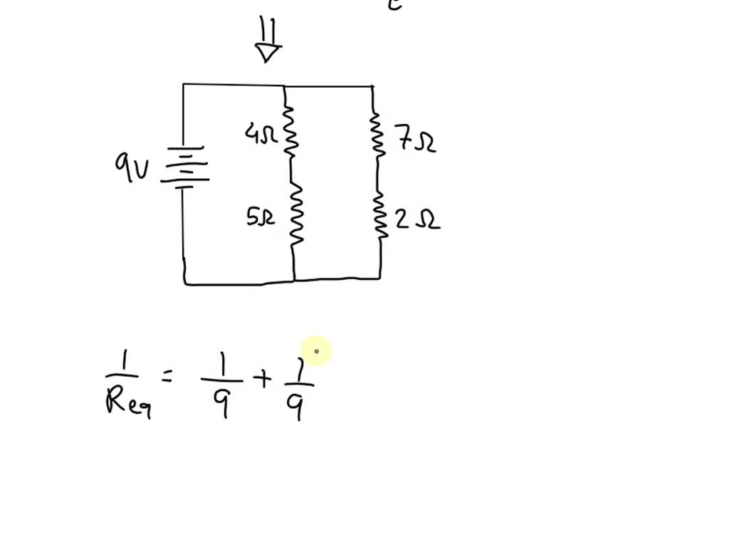 SOLVED: A 9-volt battery is connected to four resistors to form a simple circuit as shown below ...