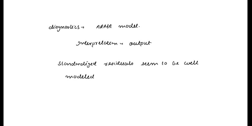 Solved In Performing Diagnostics For An Arma 1 1 Model Fit See The Following Output In R