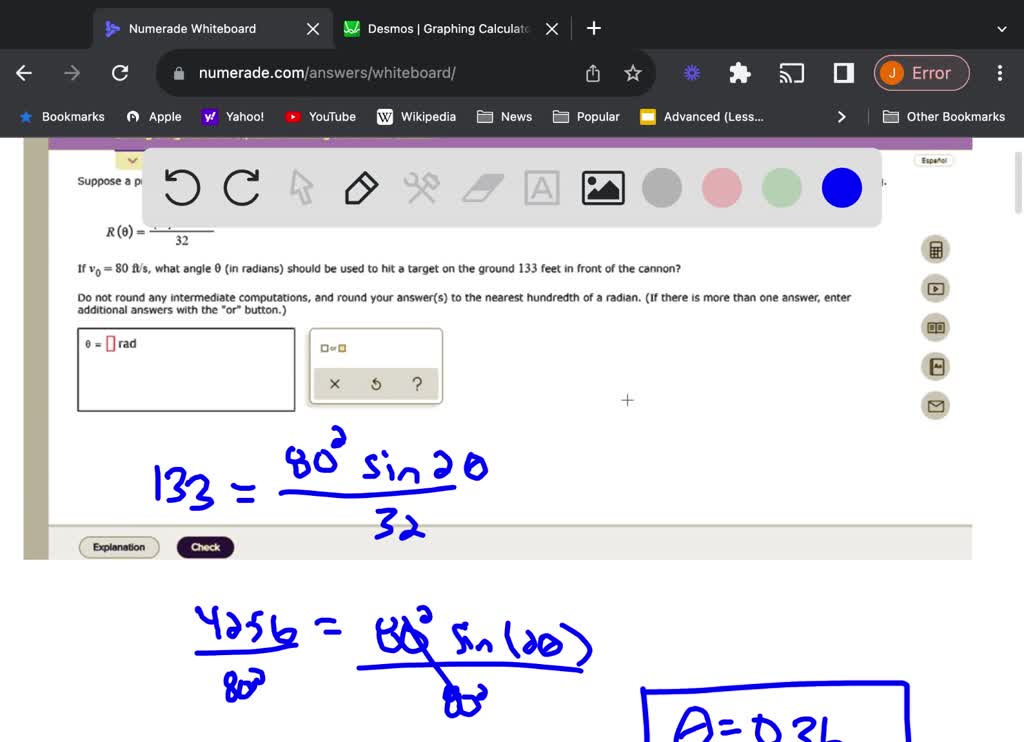 SOLVED: Solving trigonometric equation modeling real-world situation Zcan- Suppose projectile is ...