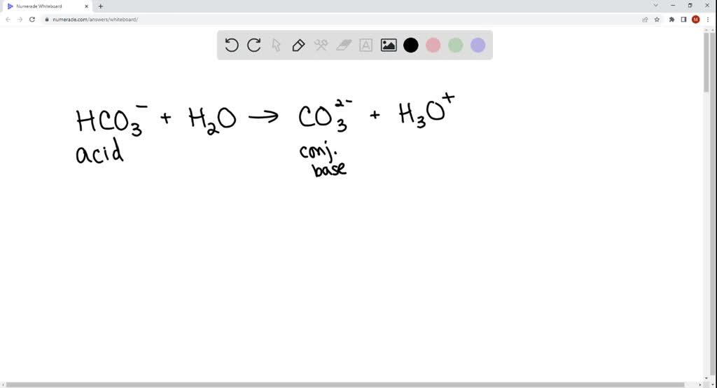 SOLVED: In the following reaction HCO3 ` (aq) HzO()-> CO32 (aq) H3Ot ...