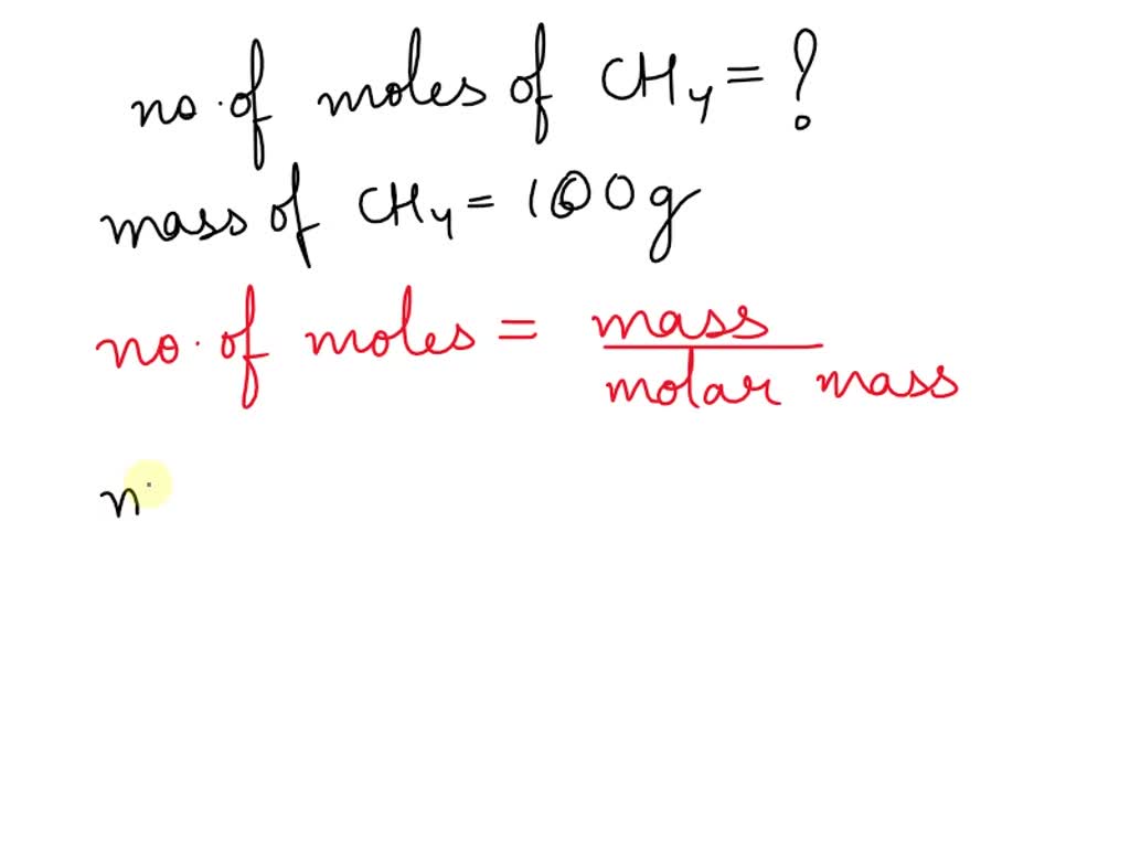 SOLVED: How many moles of methane, CH4 are in 100 g of methane?