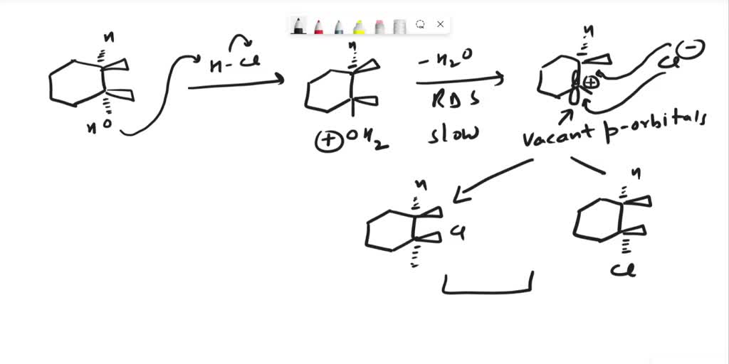 SOLVED: Halogenation reaction of tertiary alcohol (shown below) produces diastereomeric alkyl ...