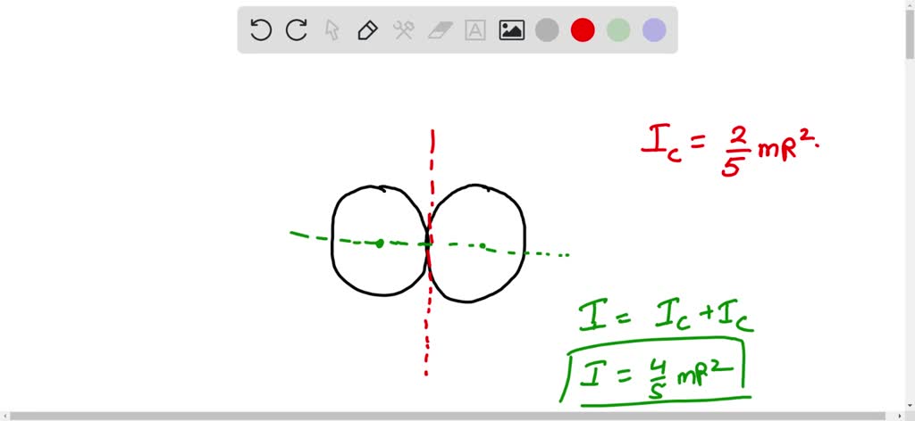 SOLVED: A solid body consists of two uniform solid spheres of mass M ...