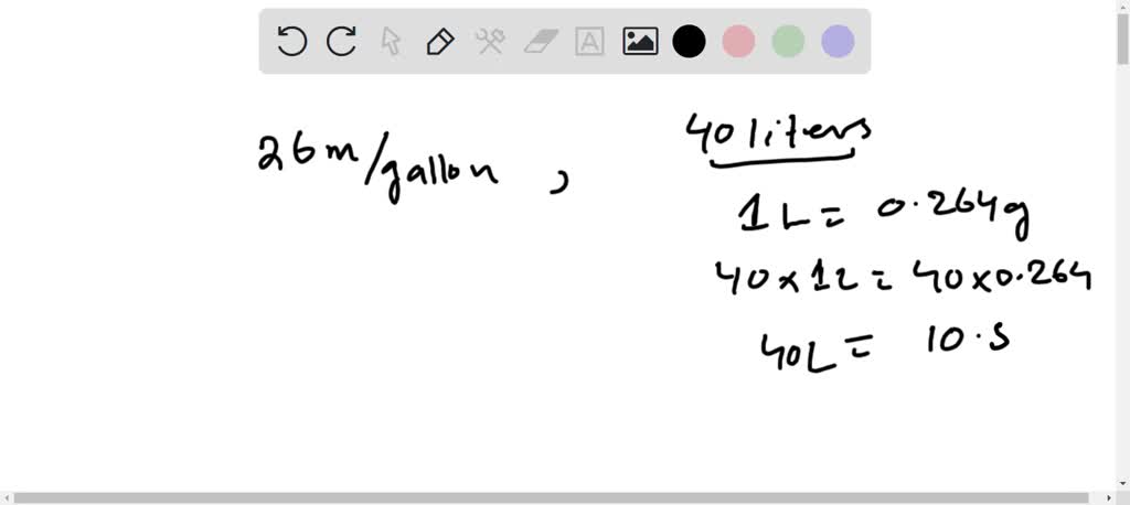 SOLVED: A test of a new car results in 340 miles on 20 gallons of gas ...