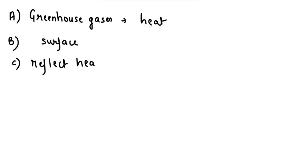SOLVED: Greenhouse gases include carbon dioxide and methane. How do ...