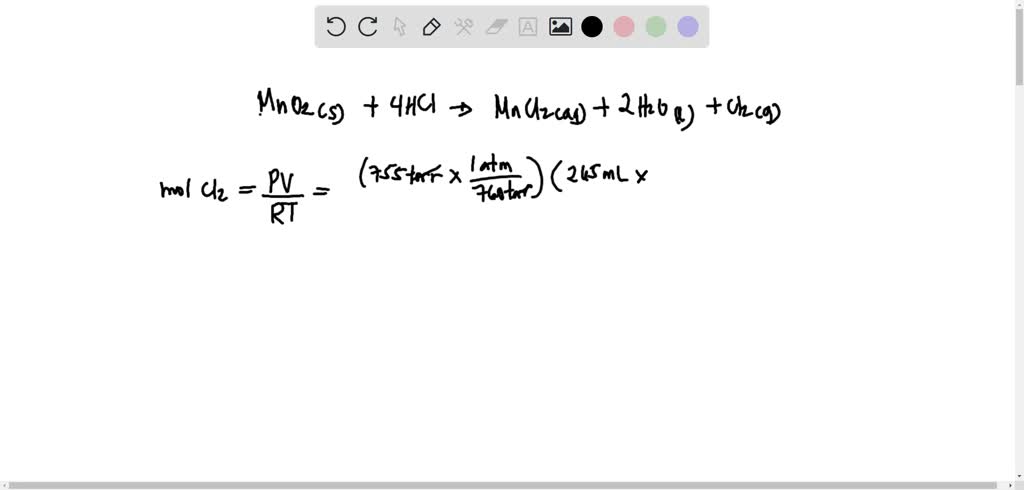 SOLVED: chlorine can be prepared by in the laboratory by the reaction ...