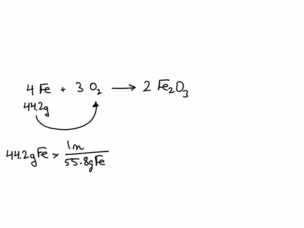 Solved Consider The Reaction Below 4fe 3o2 â† 2fe2o3 How Many