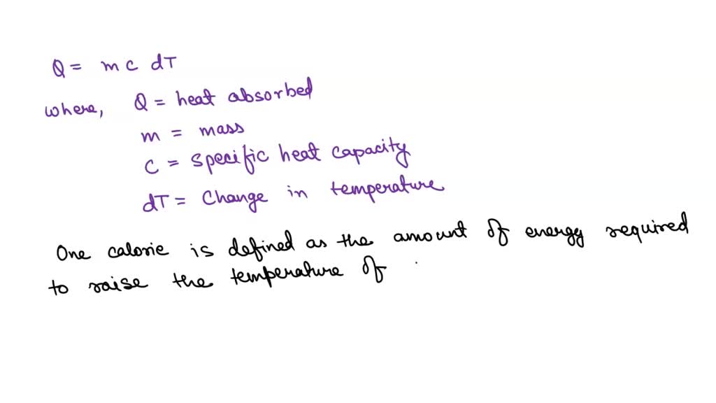 SOLVED: Calculate the quantity of heat absorbed by 20g of water that ...