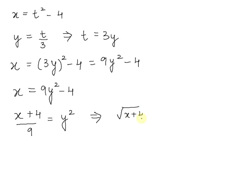 SOLVED: Convert the parametric equations of a curve into rectangular ...