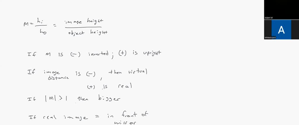 SOLVED: 13. Use the magnification equation (m = hi/ho = -q/p) to solve ...