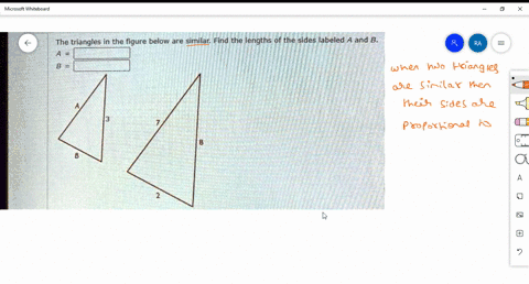 SOLVED:These two triangles are similar. Find side lengths a and b. Note ...