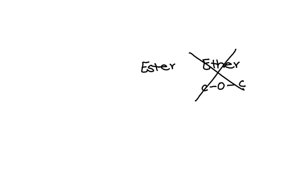 SOLVED: Draw the general chemical structure of an ester and identify ...