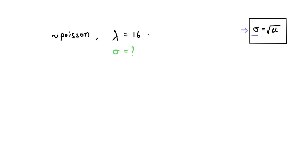 SOLVED: The standard deviation of the Poisson distribution is ...