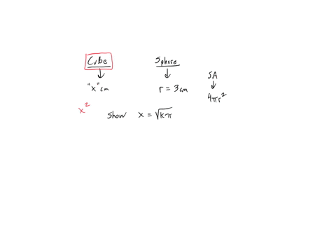 7 The diagram shows a cube with edges of length x cm and a...
