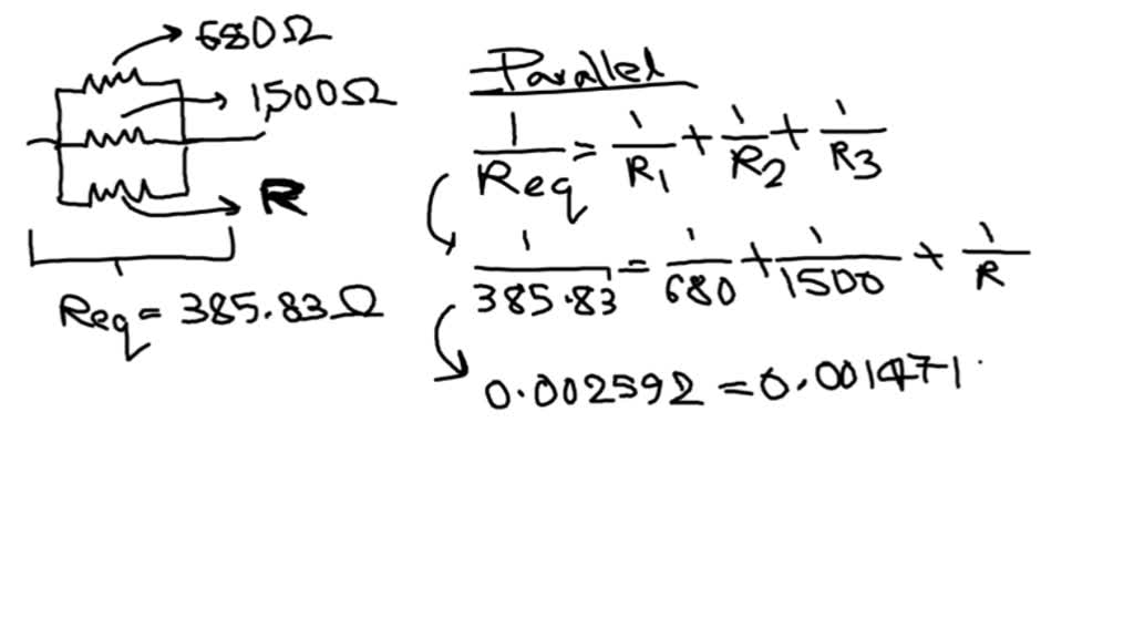 SOLVED: A three-branch parallel circuit has a total resistance of 385. ...