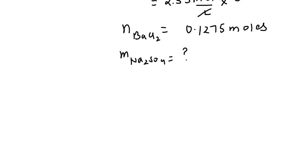 SOLVED: Barium chloride and sodium sulfate react to produce sodium chloride and barium sulfate ...