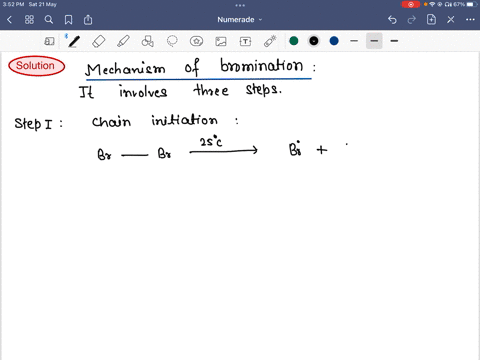 Draw the major monobromination product when the alkane shown...