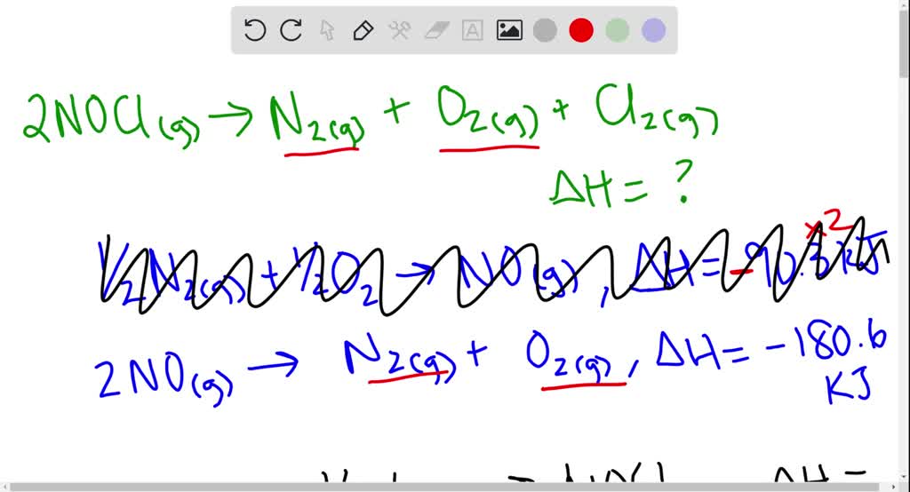 SOLVED: Calculate the ΔHrxn for the following reaction: 2 NOCl (g ...