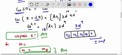 The spin only formula to calculate the magnetic moment of...