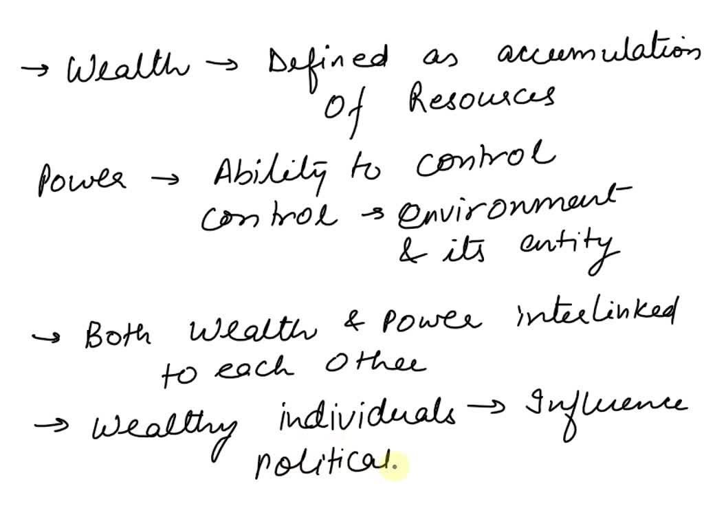 SOLVED: What is the relationship between wealth and political power in ...