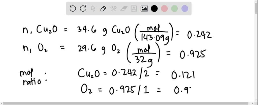 SOLVED: Consider the following balanced chemical equation: 2Cu2O(s ...