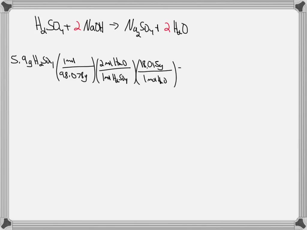 SOLVED: Aqueous sulfuric acid (H2SO4) reacts with solid sodium hydroxide (NaOH) to produce ...