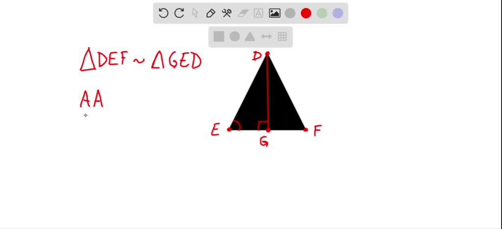 SOLVED: In ΔDEF shown below, segment DG is an altitude: Triangle DEF ...