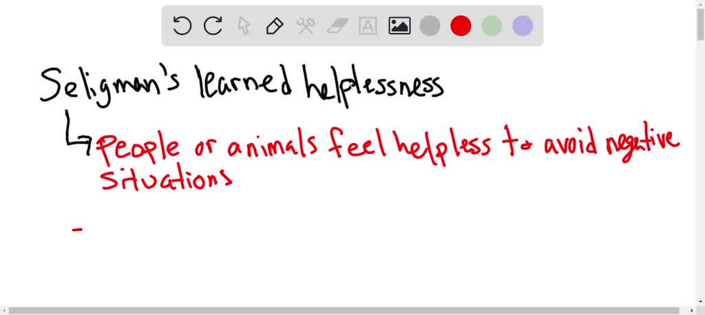 SOLVED: Which is true regarding Dr. Seligman's Learned Helplessness ...