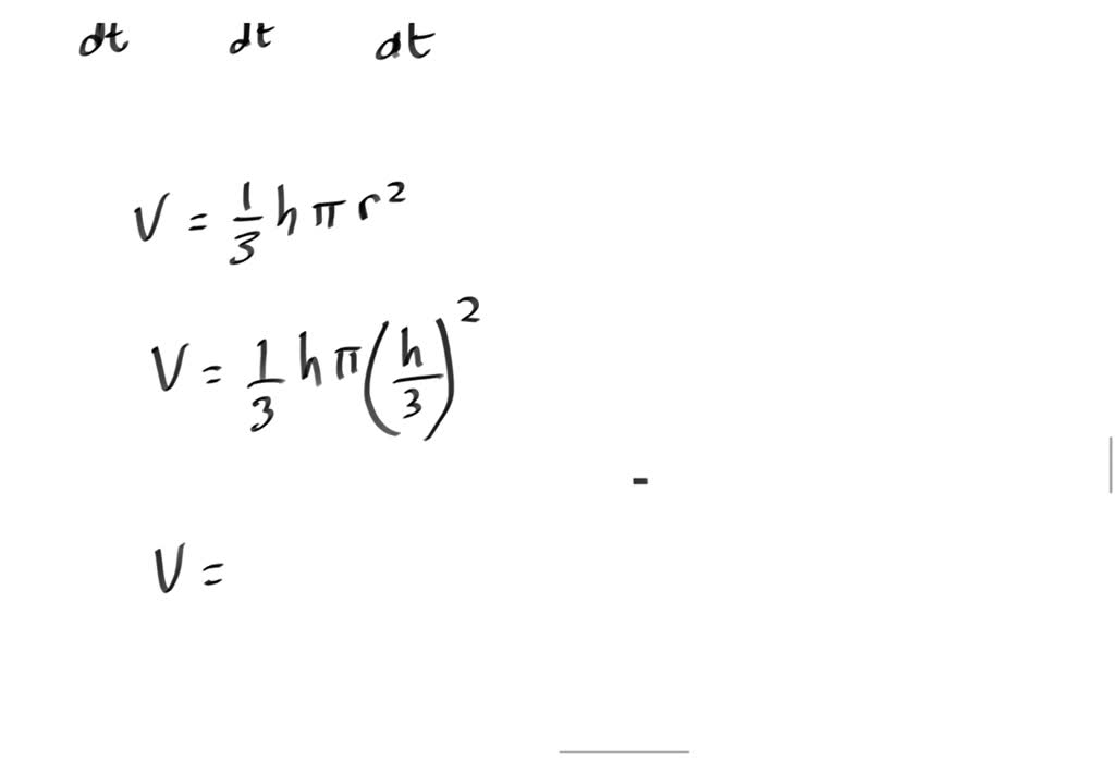 SOLVED: Water is leaking out of an inverted conical tank at a rate of ...