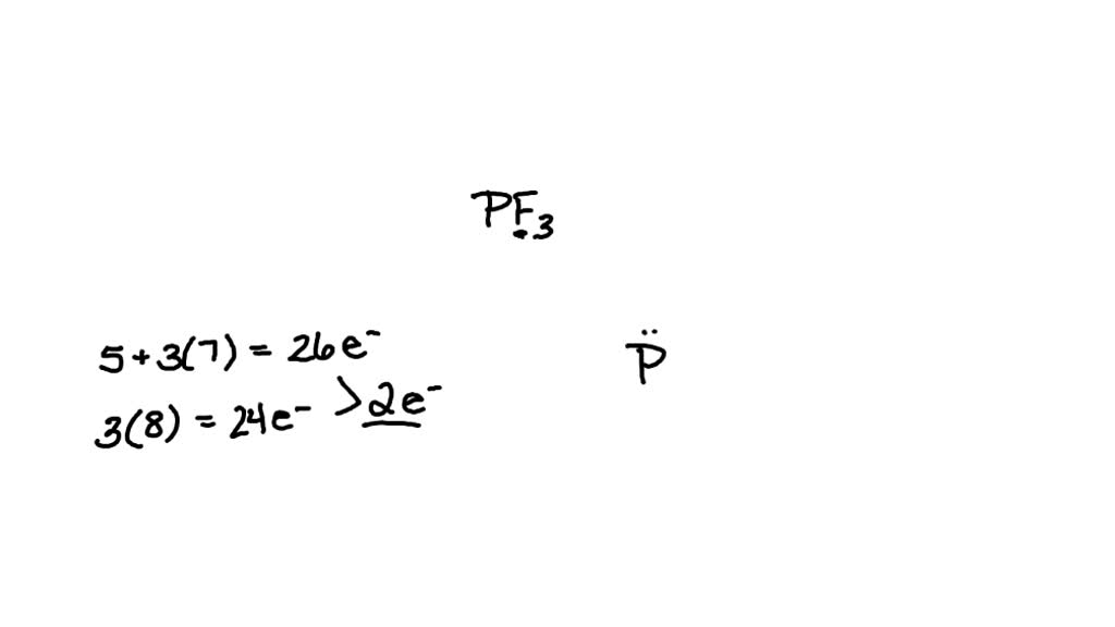 The Lewis structure of PF3 shows that the central phosphorus atom has