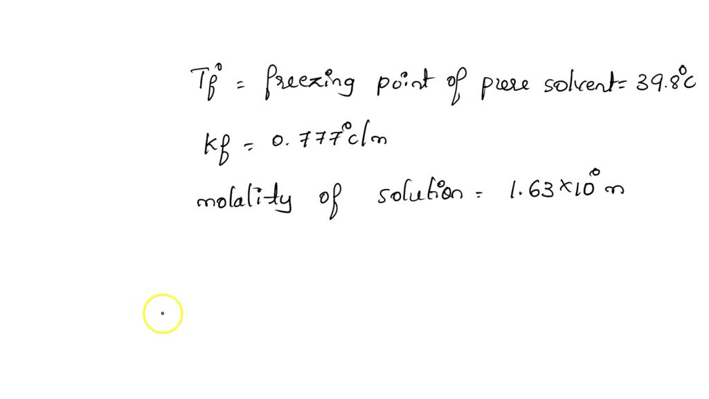 SOLVED: The cooling curves for both a pure solvent and a solution made from the pure solvent and ...