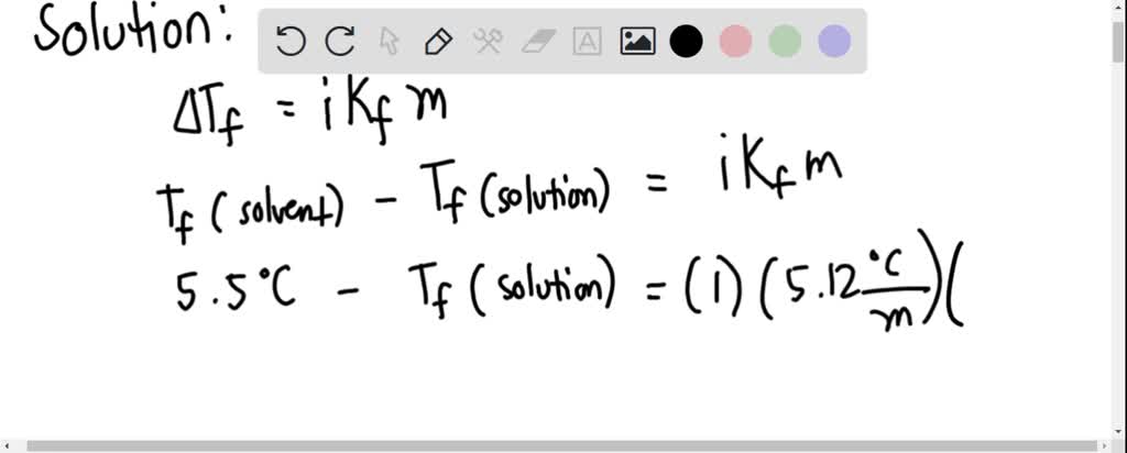 SOLVED: What is the freezing point of a solution prepared by adding 140 ...