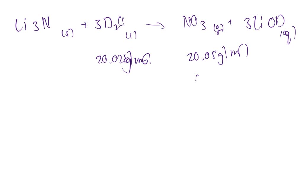 SOLVED: Lithium nitride reacts with water to produce ammonia and ...