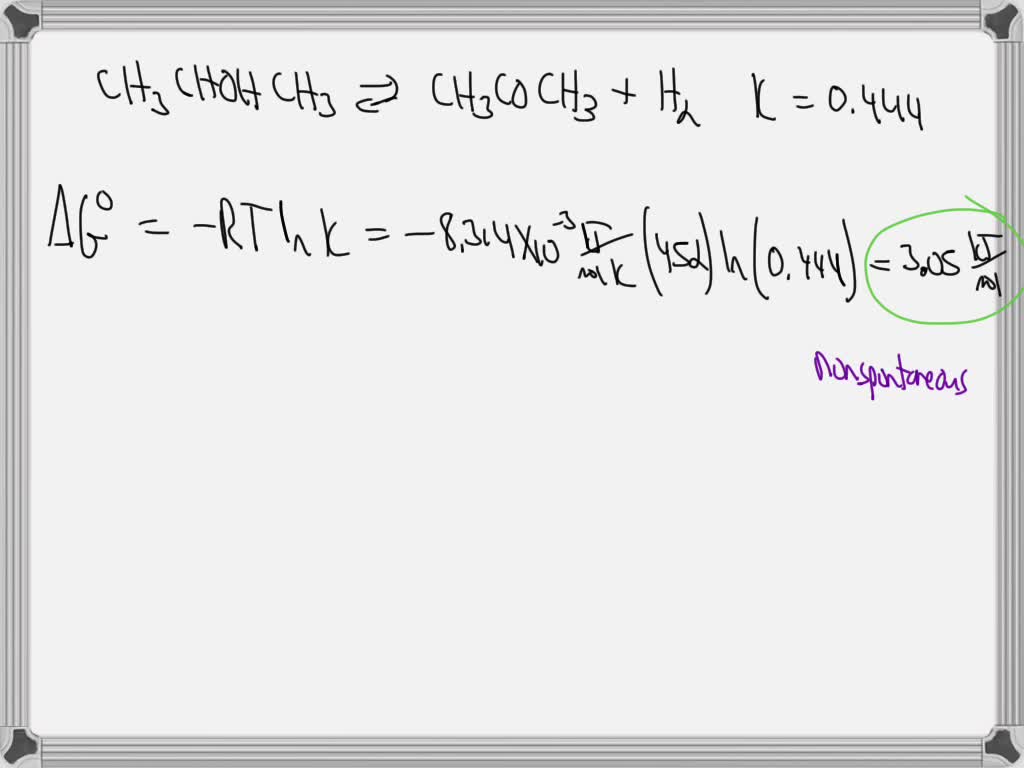 SOLVED: For the oxidation of 2-propanol to form propanone (acetone) and ...