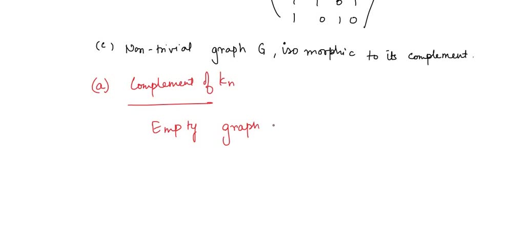 SOLVED: 3 The complement Gc of a simple graph G is the simple graph ...