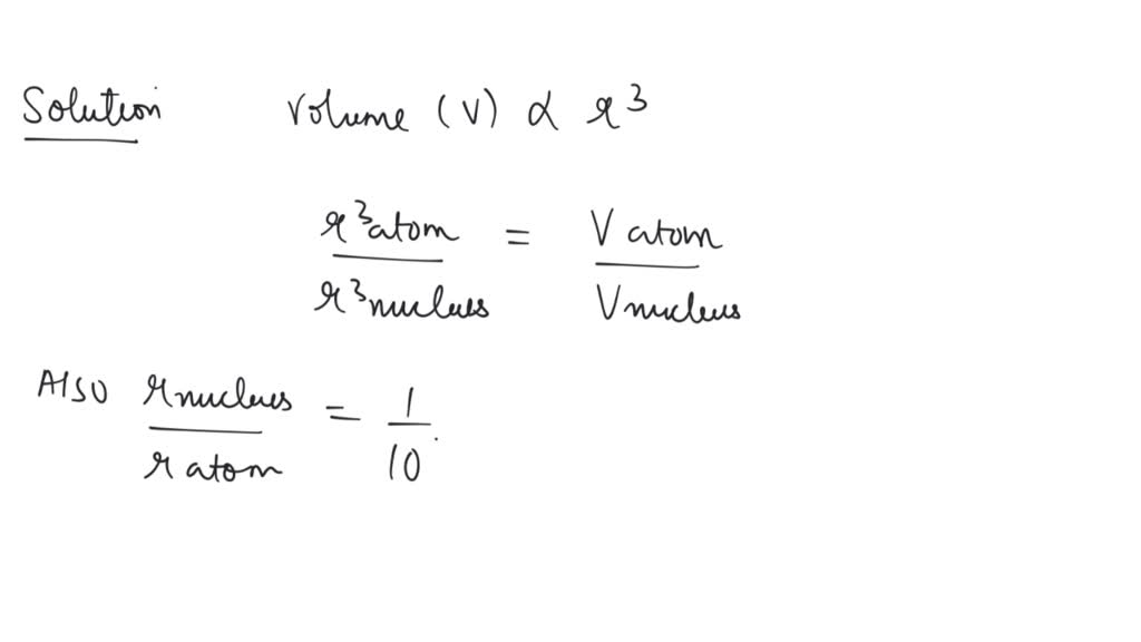 SOLVED: The volume occupied by an atom is greater than the volume of ...