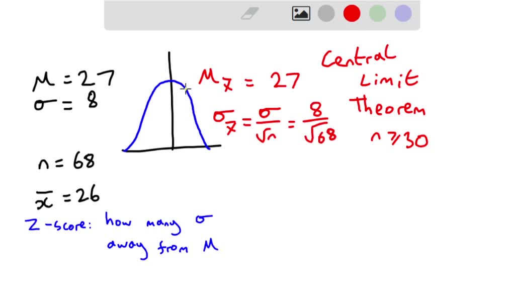 SOLVED: Calculate the standard score (zscore) of the given sample mean ... SOLVED: Calculate the standard score (zscore) of the given sample mean ...