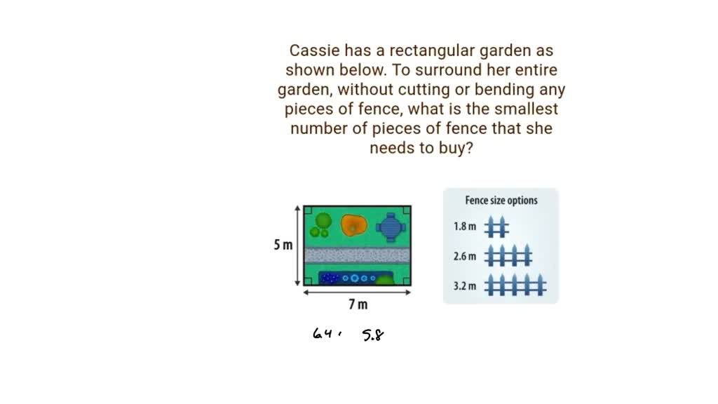 Cassie has a rectangular garden as shown below. To surround her entire ...