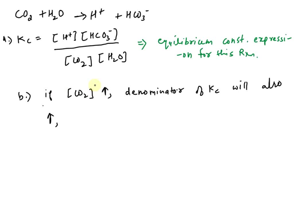 SOLVED: 5. The primary reaction describing the dissolution of CO2 (g ...