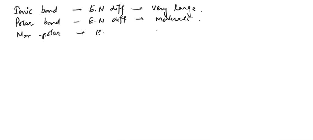 SOLVED: 'Classify these bonds as ionic, polar covalent; or nonpolar ... SOLVED: 'Classify these bonds as ionic, polar covalent; or nonpolar ...