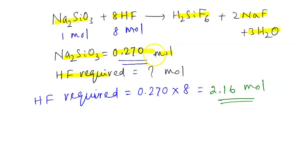 SOLVED: (1) Hydrofluoric acid, HF(aq), cannot be stored in glass bottles because compounds ...